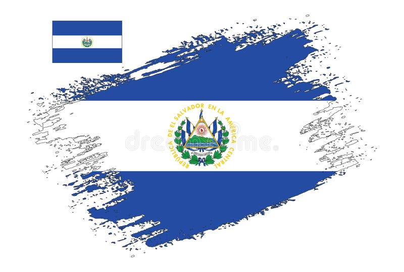 Brush Design EI Salvador Flag Vector Stock Vector - Illustration of ...