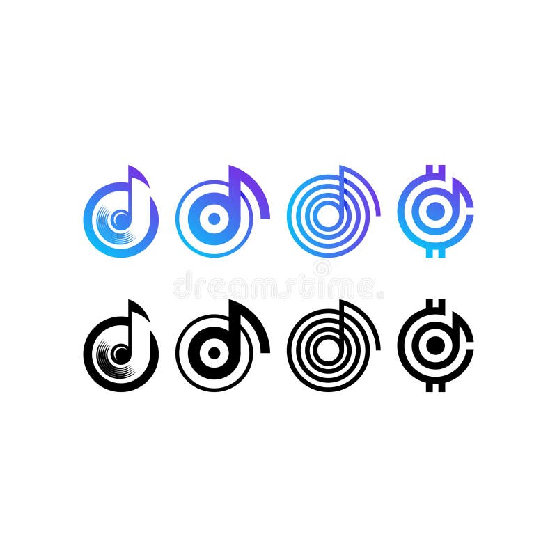 A Set of Logos with a Music Theme. Stock Vector - Illustration of logo ...
