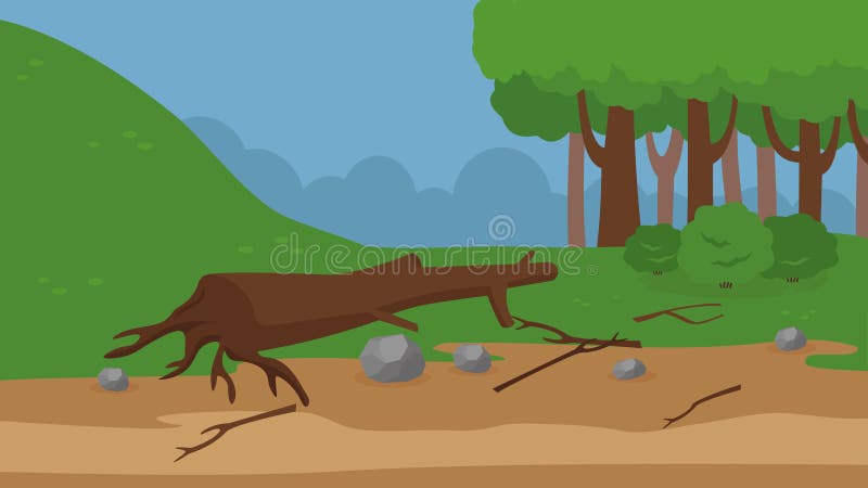 Dry Tree in the Forest. Vector Illustration Stock Vector - Illustration ...