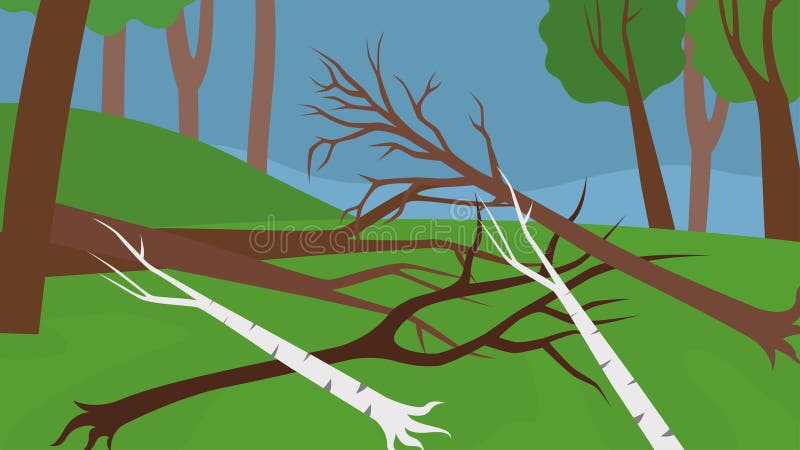 Dead Trees in the Forest, Vector Illustration Stock Vector ...