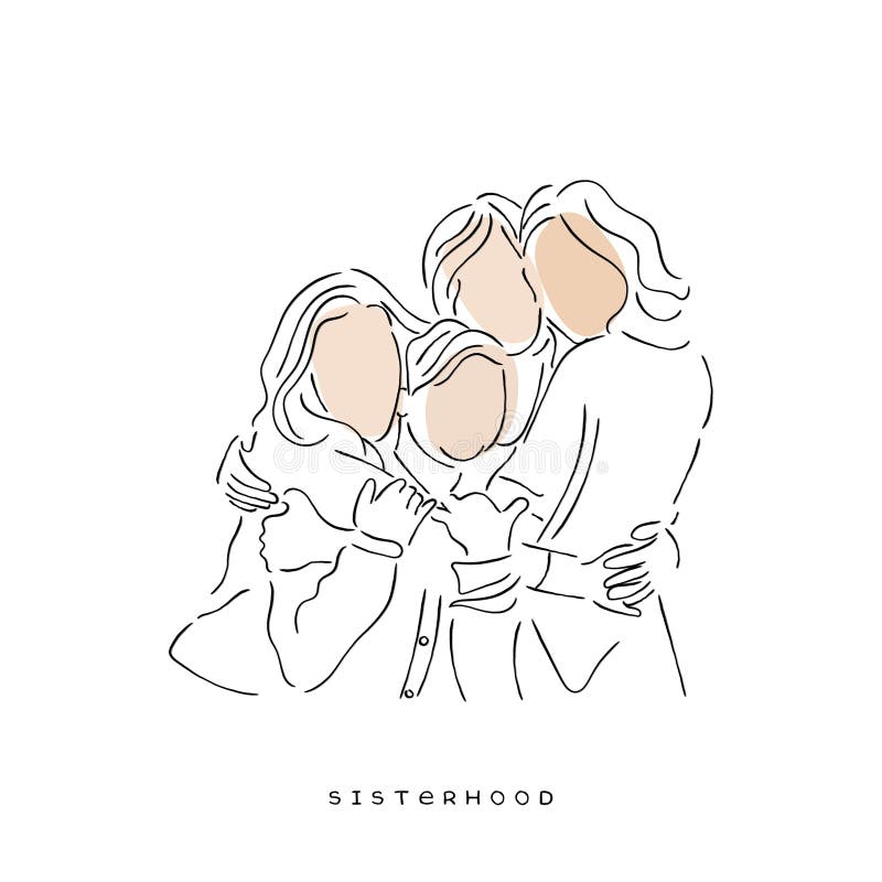 Sisterhood. Women Empowerment. Stock Vector - Illustration of hero ...