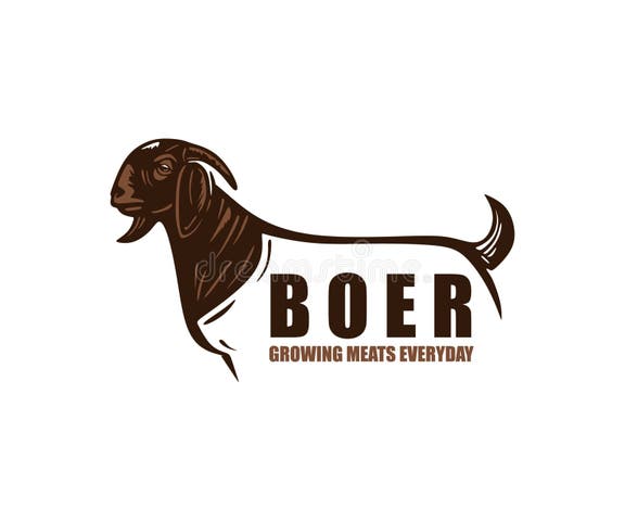 Great Boer Goat Logo a Big and Strong Animal Stock Vector ...