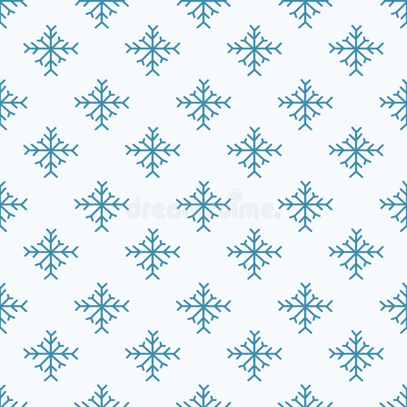 Simple Winter and Christmas Seamless Pattern with Snowflakes. Vector ...