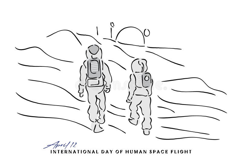 Human Space Flight Day stock vector. Illustration of universe - 291586741