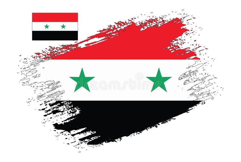 Brush Design Syria Flag Vector Stock Vector - Illustration of antique ...
