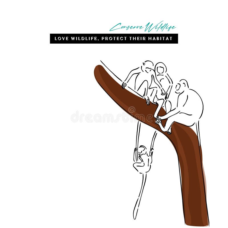 CONSERVE and PROTECT WILD LIFE Stock Vector - Illustration of safari ...