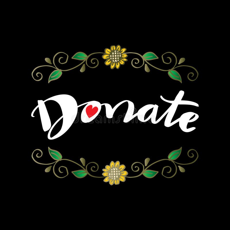 Donate, Hand Lettering Phrase, Poster Design, Calligraphy Vector Stock ...