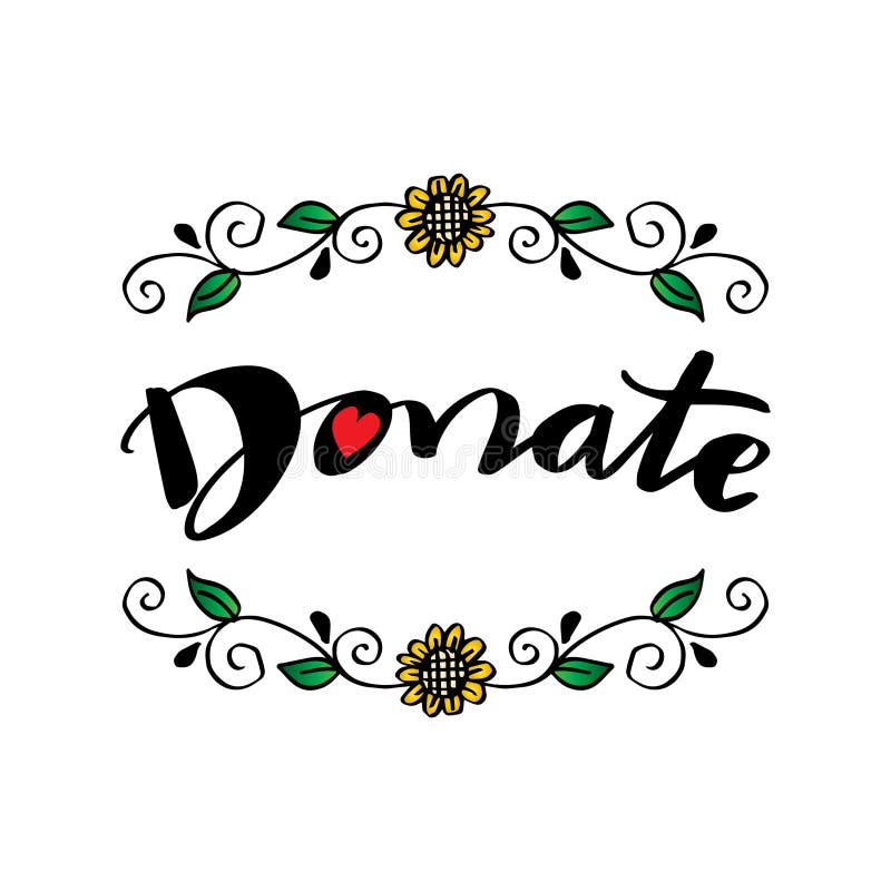 Donate Hand Lettering Vector Lettering Phrase. Stock Vector ...
