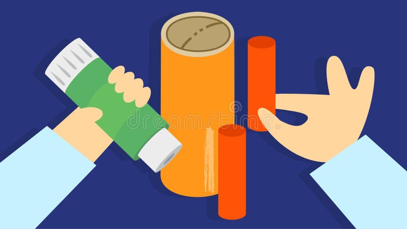 Hands Holding a Roll of Paper. Vector Illustration Stock Vector ...
