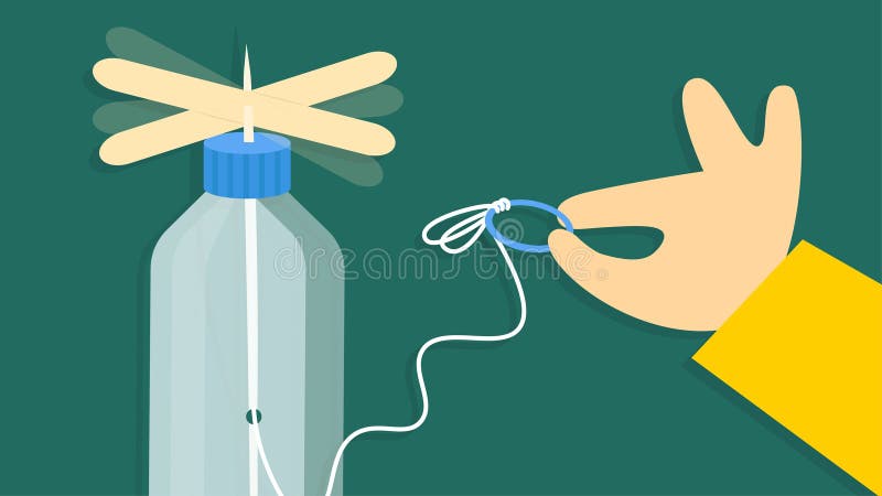 Experiment with a Bottle, Wooden Sticks and String. Stock Vector ...