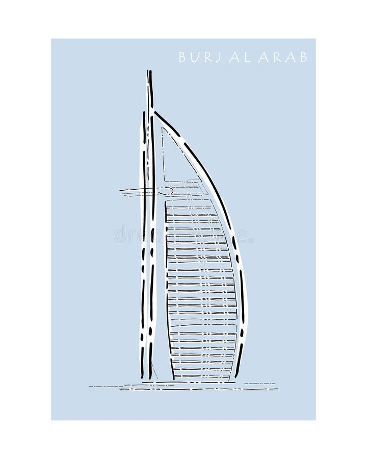 Burj Al Arab Line Art Stock Illustrations – 42 Burj Al Arab Line Art ...