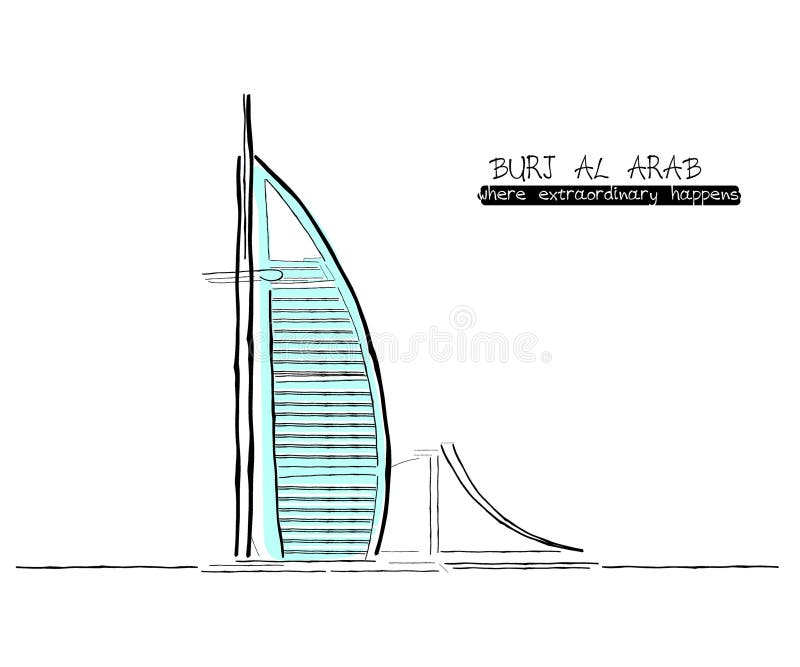 Burj Al Arab Line Art Stock Illustrations – 31 Burj Al Arab Line Art ...