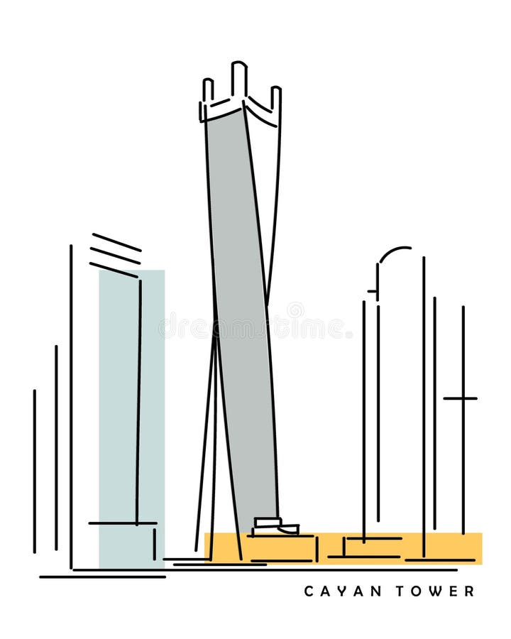Cayan Tower stock vector. Illustration of isolated, skyline - 291743414
