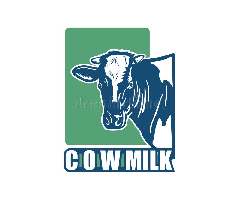 DAIRY COW MILK POSTER LOGO, HEALTHY CATTLE EATING GRASS Stock Vector ...