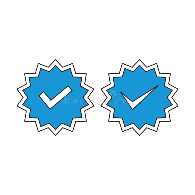 Verified Blue Check Mark Isolated Stock Illustration - Illustration of ...