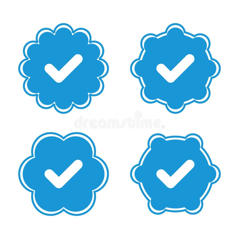 Verified Blue Check Mark Isolated Stock Illustration - Illustration of ...