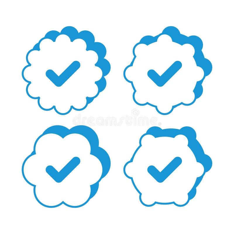 Verified Blue Check Mark Isolated Stock Illustration - Illustration of ...