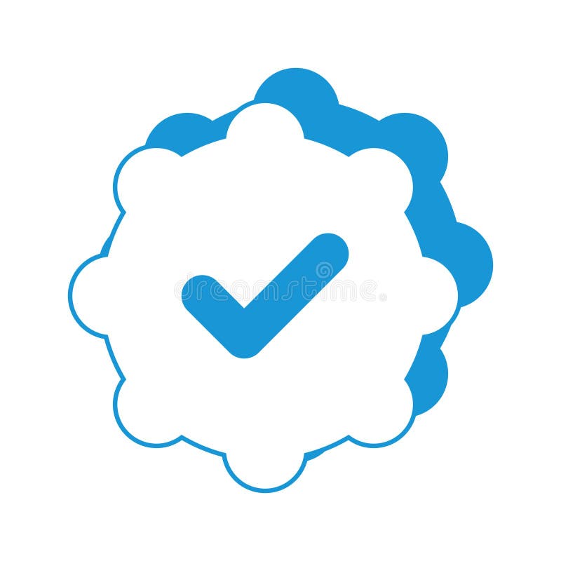 Verified Blue Check Mark Isolated Stock Illustration - Illustration of ...