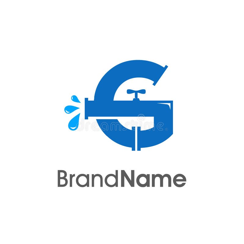Modern Initial G Pipe and Water Logo Stock Vector - Illustration of ...