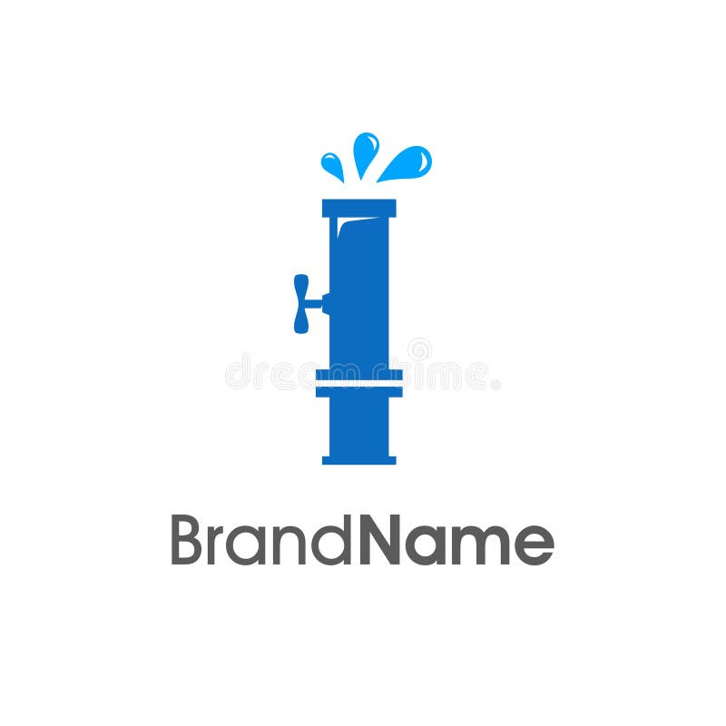 Modern Initial I Pipe and Water Logo Stock Vector - Illustration of ...