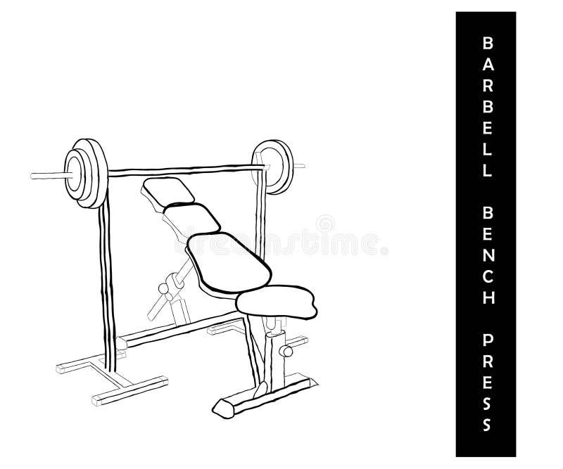 Barbell bench press stock illustration. Illustration of bench - 292029023