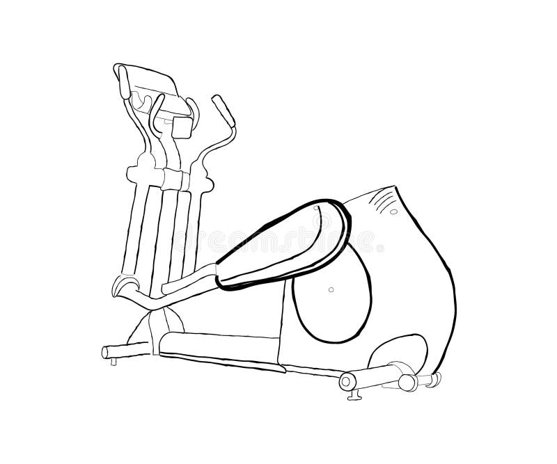 Elliptical machine in gym stock vector. Illustration of icon - 292047749