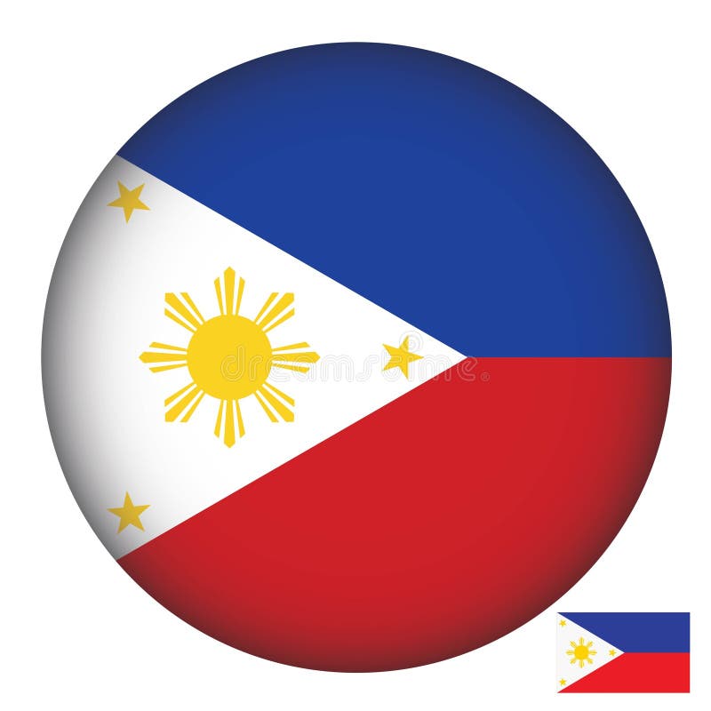 Philippines Flag Round Shape Vector Stock Vector - Illustration of ...