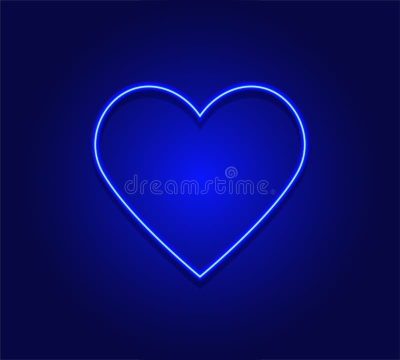 Blue Neon Hearts Background Stock Vector - Illustration of glowing ...