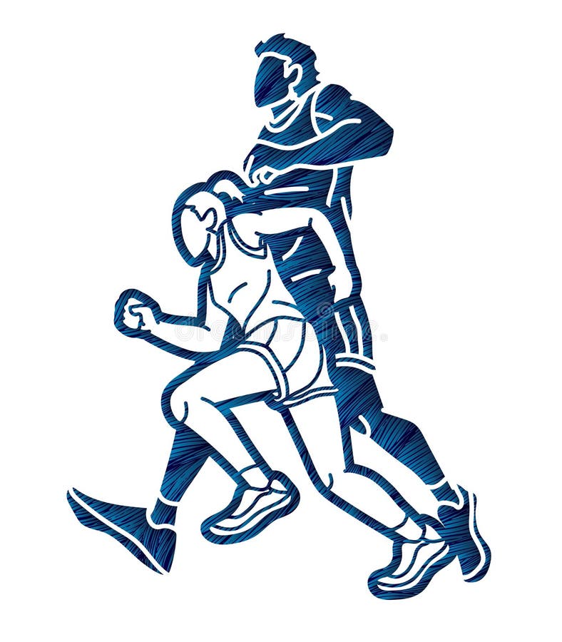 Group of People Running Together Runner Marathon Male and Female Run ...