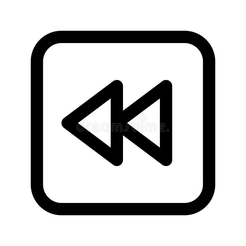 Backward Outline Style Icon Stock Vector - Illustration of shape, back ...