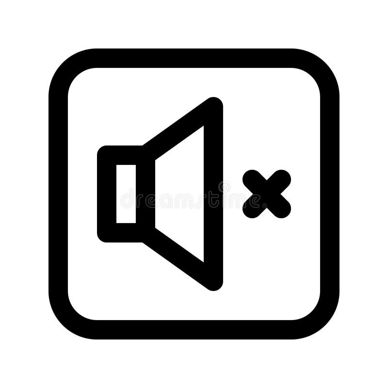 Mute Outline Style Icon stock vector. Illustration of loud - 292267909