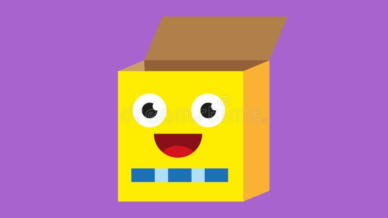 Carton Box with Smiling Face Stock Vector - Illustration of house ...