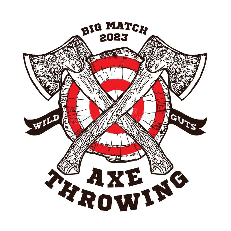 Axe Throwing Club Wood Target Vector Illustration Stock Vector ...