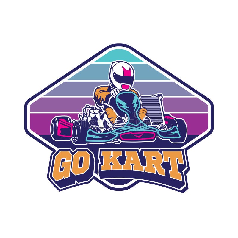Go Kart Racing Vector Illustration Logo Design Stock Vector ...