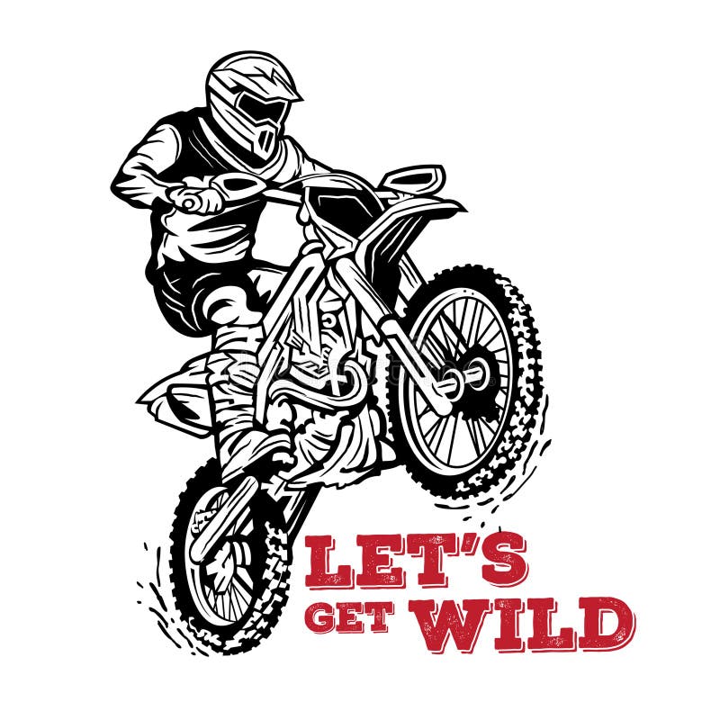 Motocross Enduro Race Vector Illustration T Shirt Design Stock Vector ...