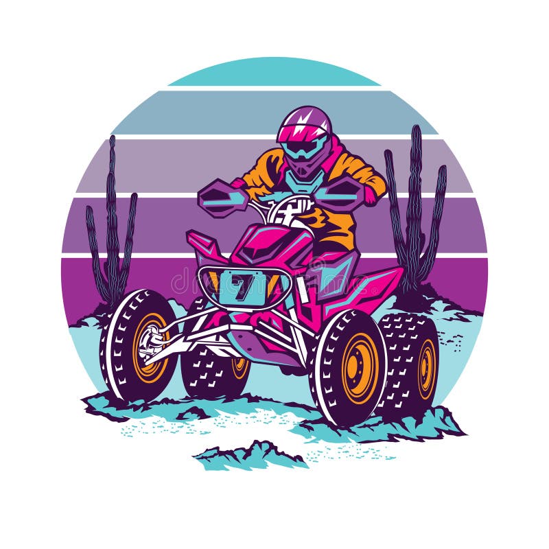 ATV Racing and Adventure Vector Illustration Design Stock Vector ...