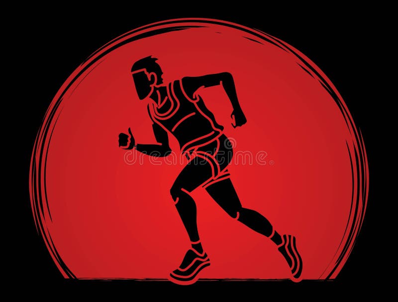 Marathon Runner a Man Running Action Jogging Sport Graphic Vector Stock ...