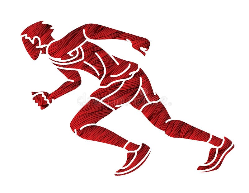 Marathon Runner a Man Running Action Jogging Sport Graphic Vector Stock ...