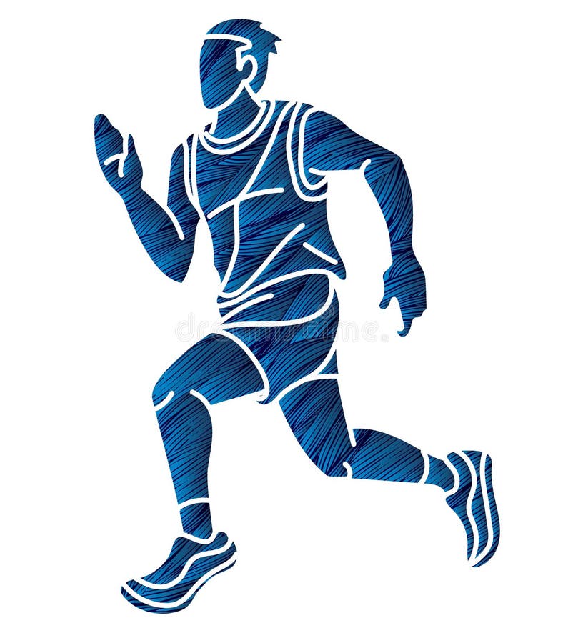 Marathon Runner a Man Running Action Jogging Sport Graphic Vector Stock ...