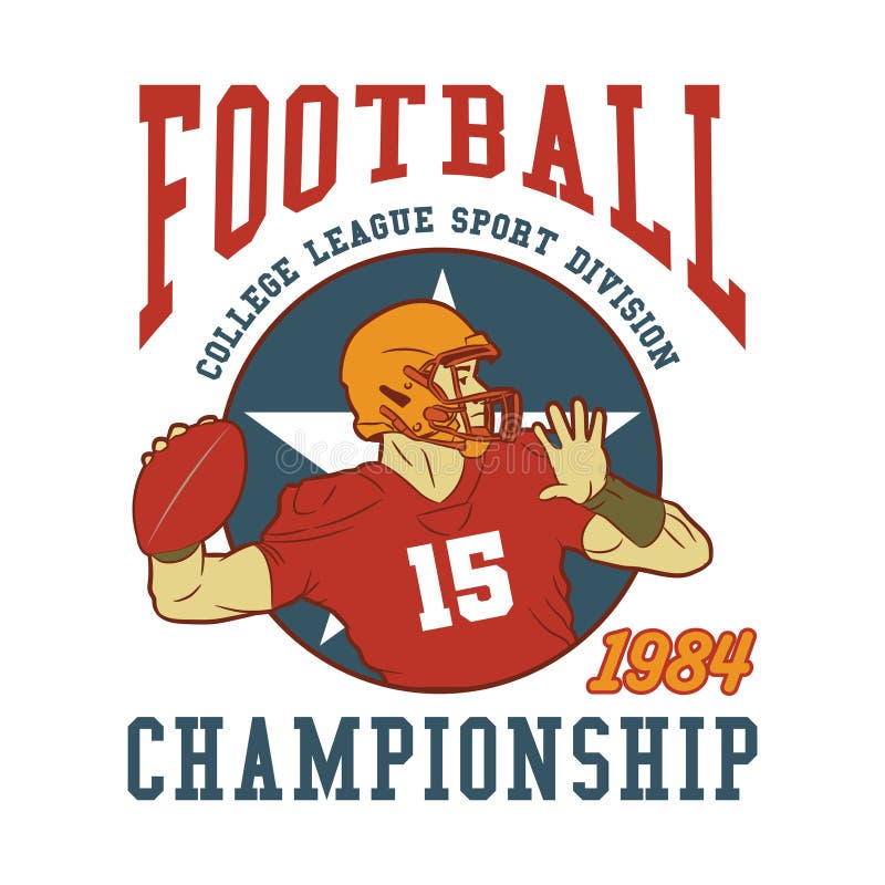 American Football Sport Vector Illustration in Retro Style Design Stock ...