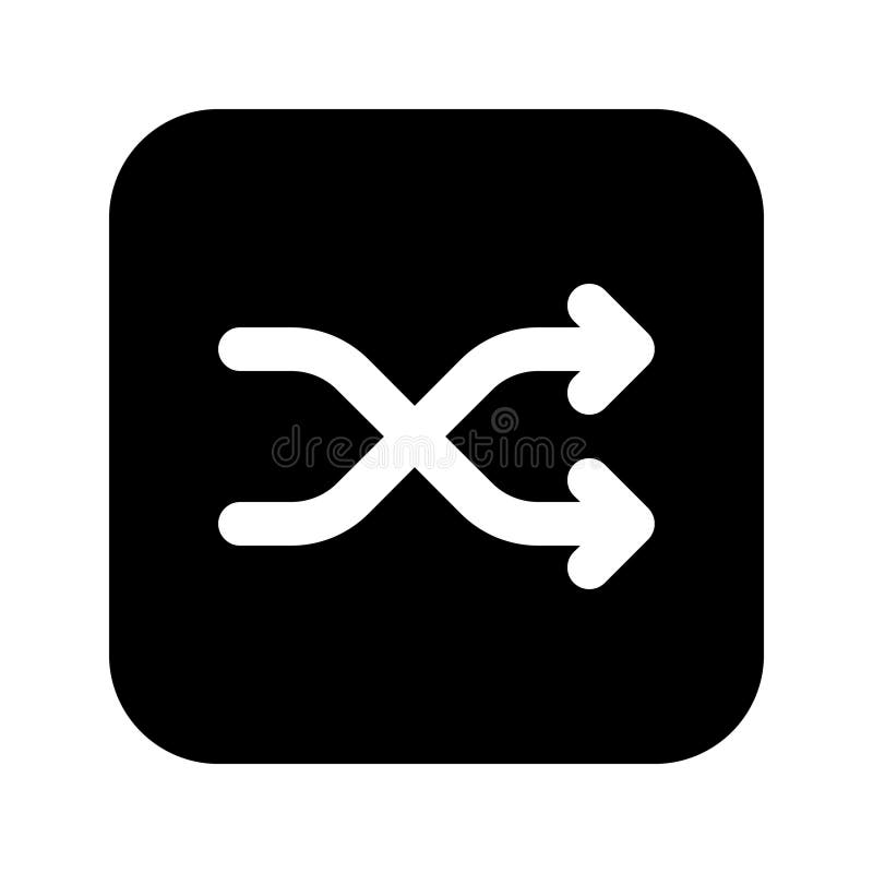 Shuffle Music Solid Style Icon Stock Vector - Illustration of shuffling, play: 292614178