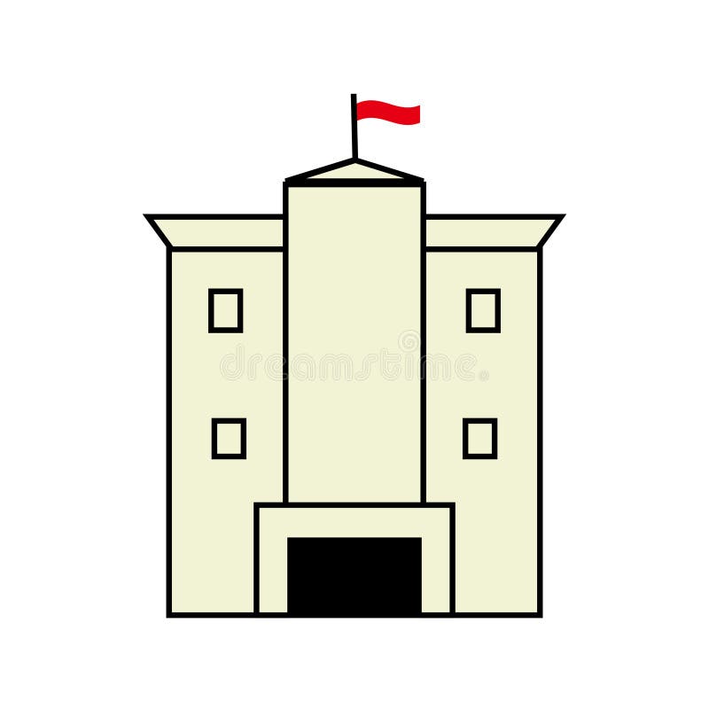 Defense Fort Building Icon. Flat Illustration of War Base Vector Icon ...