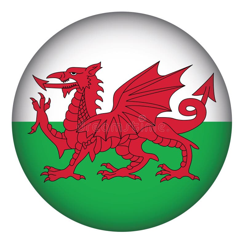 Wales Flag Round Shape Vector Stock Vector - Illustration of grungy ...
