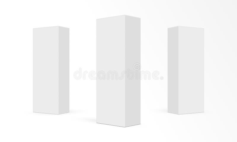Tall Paper Rectangular Packaging Boxes Mockups Stock Vector ...