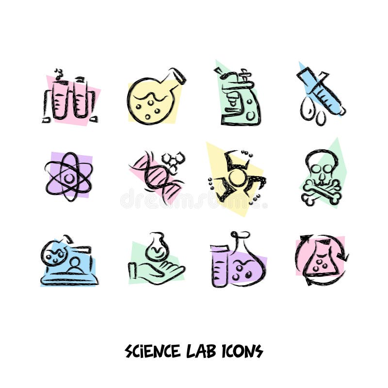 Science lab icons stock illustration. Illustration of white - 292819690