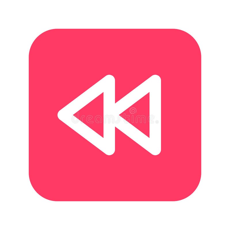 Backward Song Solid Style Icon Stock Vector - Illustration of arrow ...