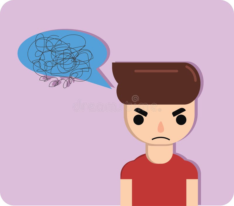 A man s mind is in a mess stock vector. Illustration of despair - 293013641