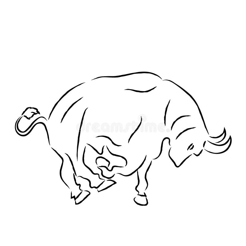 Spanish Bull Line Drawing Stock Illustrations – 62 Spanish Bull Line ...