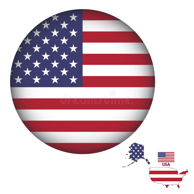USA Flag Round Shape Vector Stock Vector - Illustration of watercolor ...