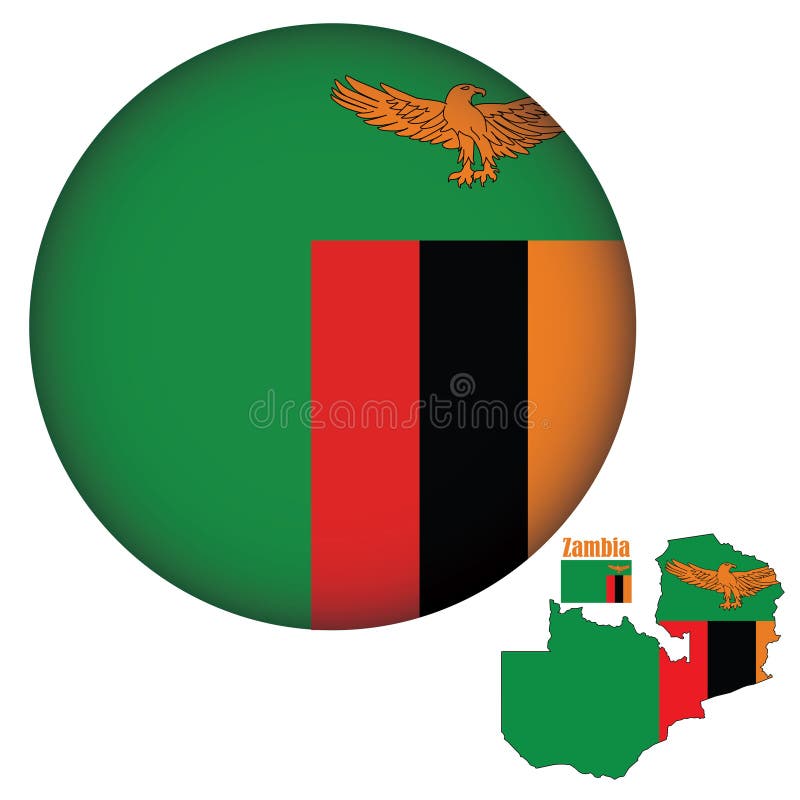 Zambia Flag Round Shape Vector Stock Vector - Illustration of white ...